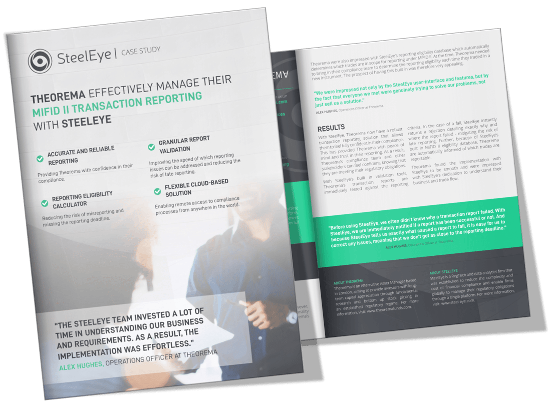 Theorema effectively manages its MIFIR Reporting with SteelEye