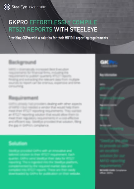 Effortless MiFID II best execution reporting with SteelEye